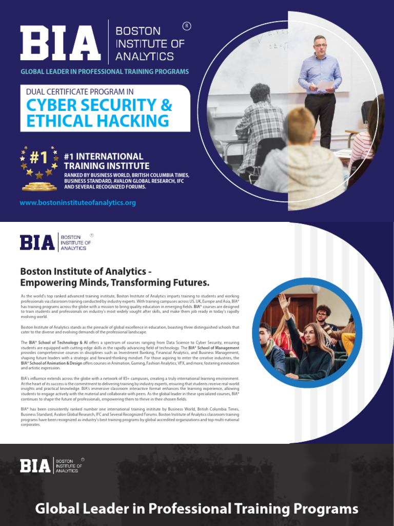 BIA Cyber Security Detailed Brochure - Sector 62 | PDF | Computer ...
