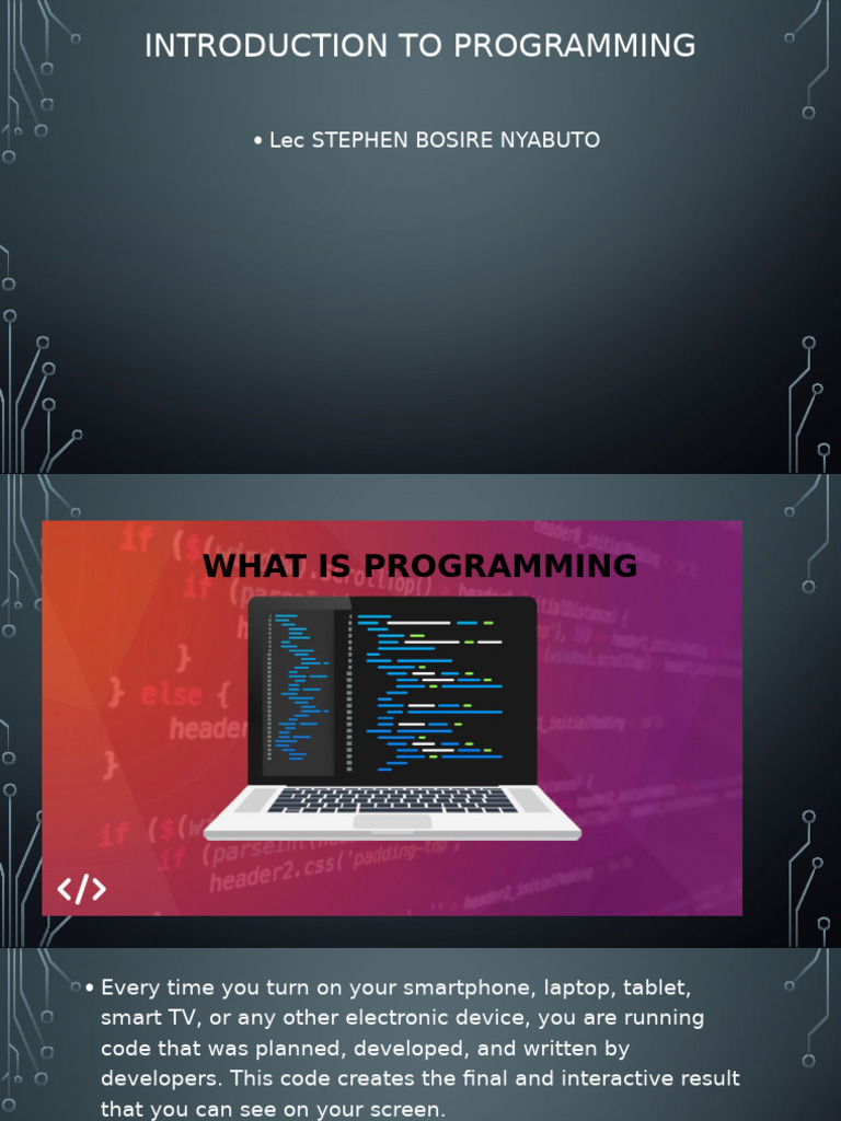 Introduction To Programming | PDF | Programming | Computer Program
