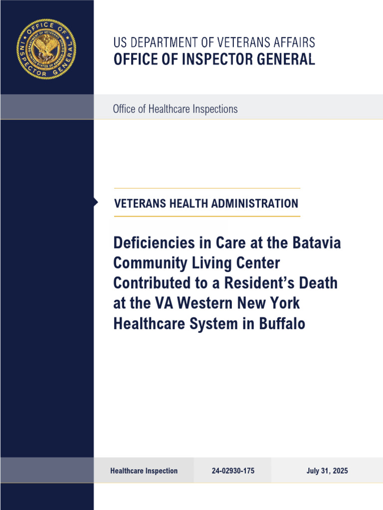 Deficiencies in Care at The Batavia Community Living Center Contributed ...