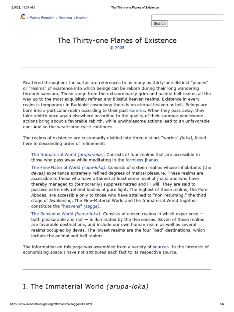 (PAPER) The Thirty-One Planes of Existence | PDF | Indian Philosophy ...