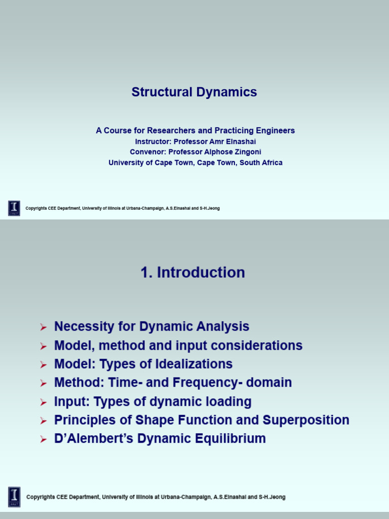Structural Dynamics - Background Theory | PDF | Force | Damping