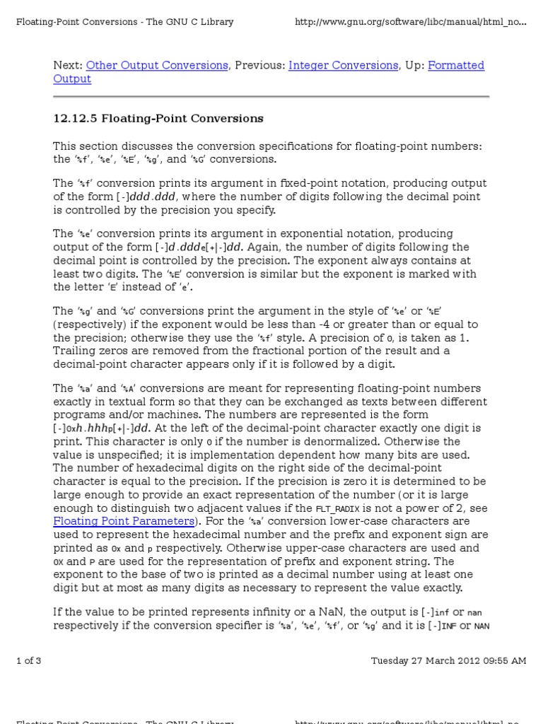 Floating Point Conversions | PDF | Significant Figures | Parameter (Computer Programming)