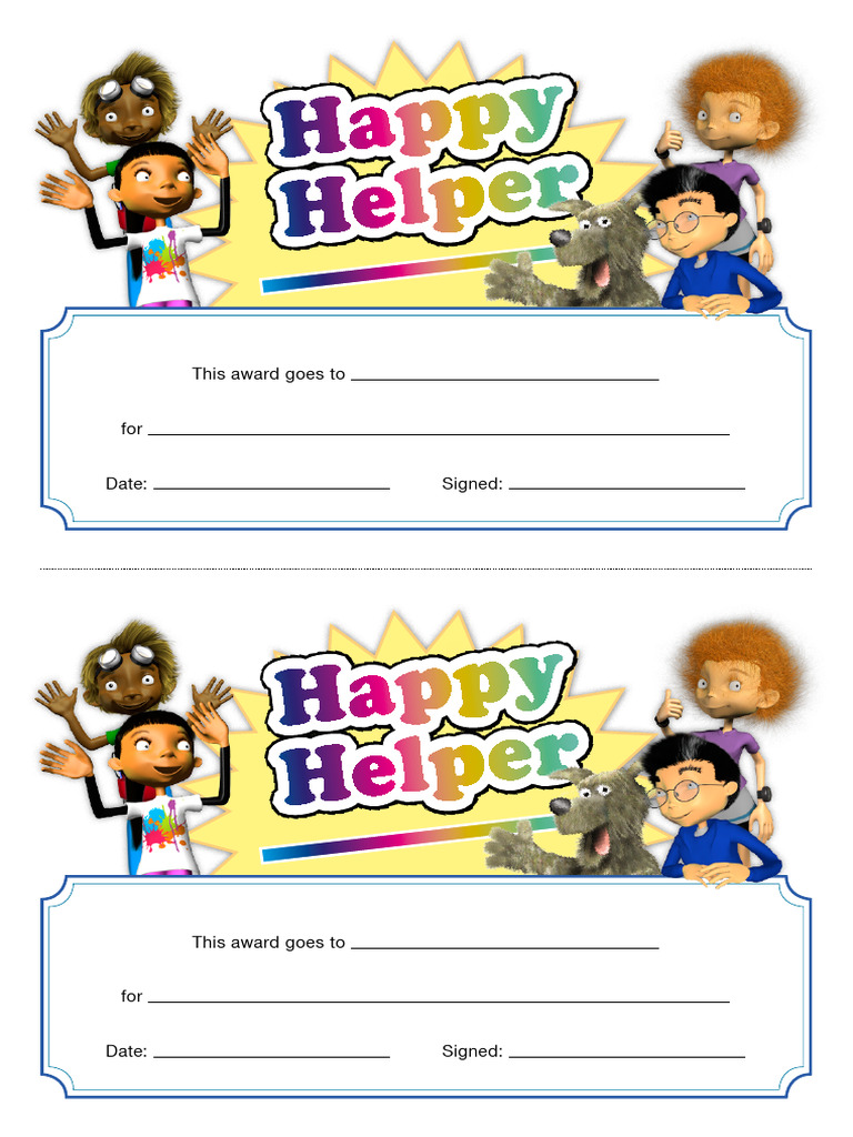 Happy Helper Award Certificate | PDF