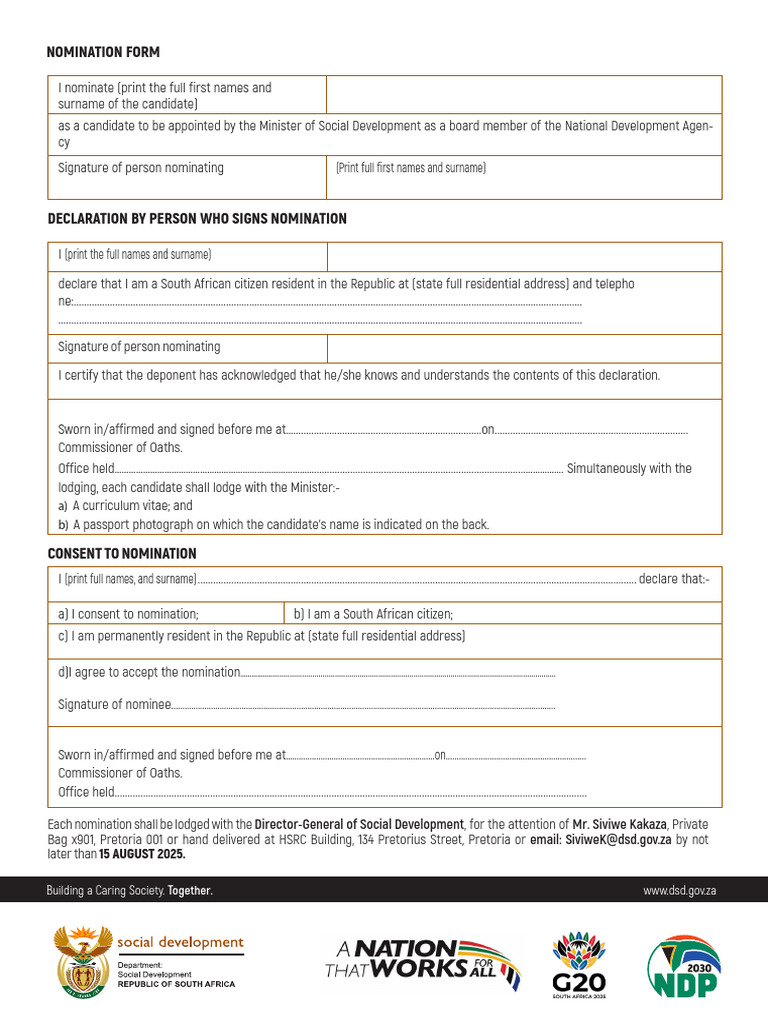 2025 Nomination Forms | PDF | Civil Law (Common Law) | Government