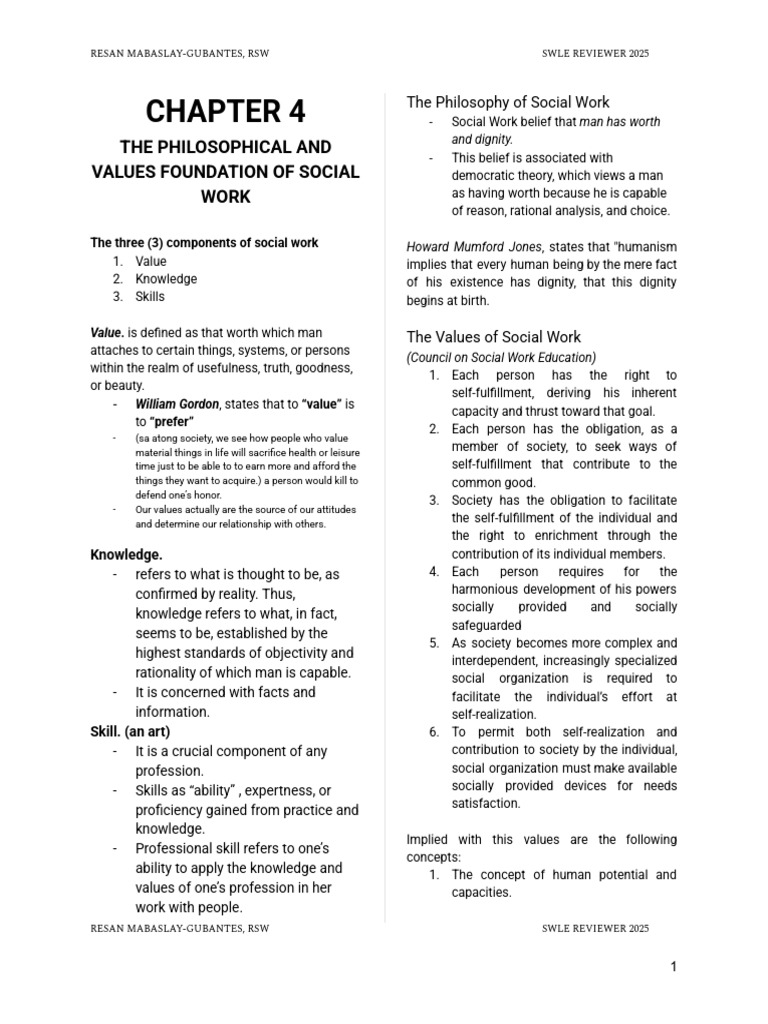 Foundations of Social Work Values | PDF | Knowledge | Dignity