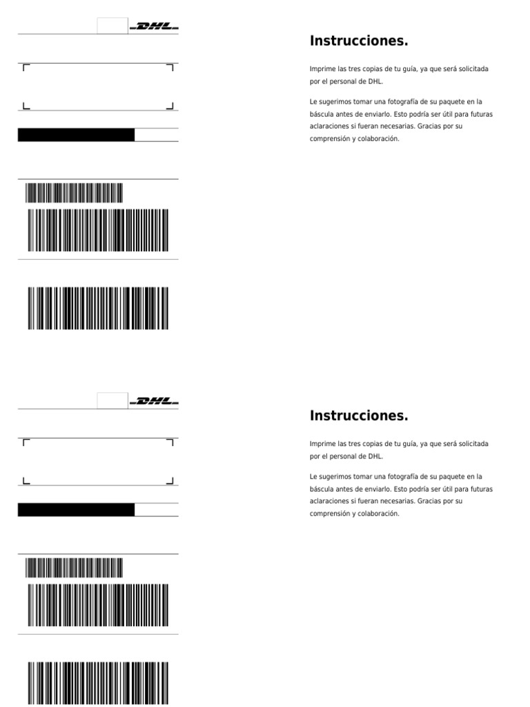 Instrucciones para Envío DHL Express | PDF