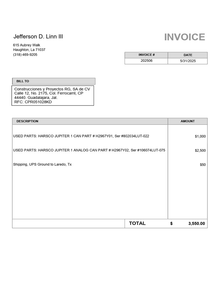 Invoice 202506 | PDF