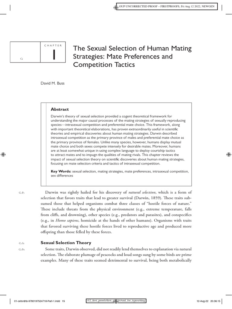 The Sexual Selection of Human Mating Strategies 2023 | PDF | Sexual ...