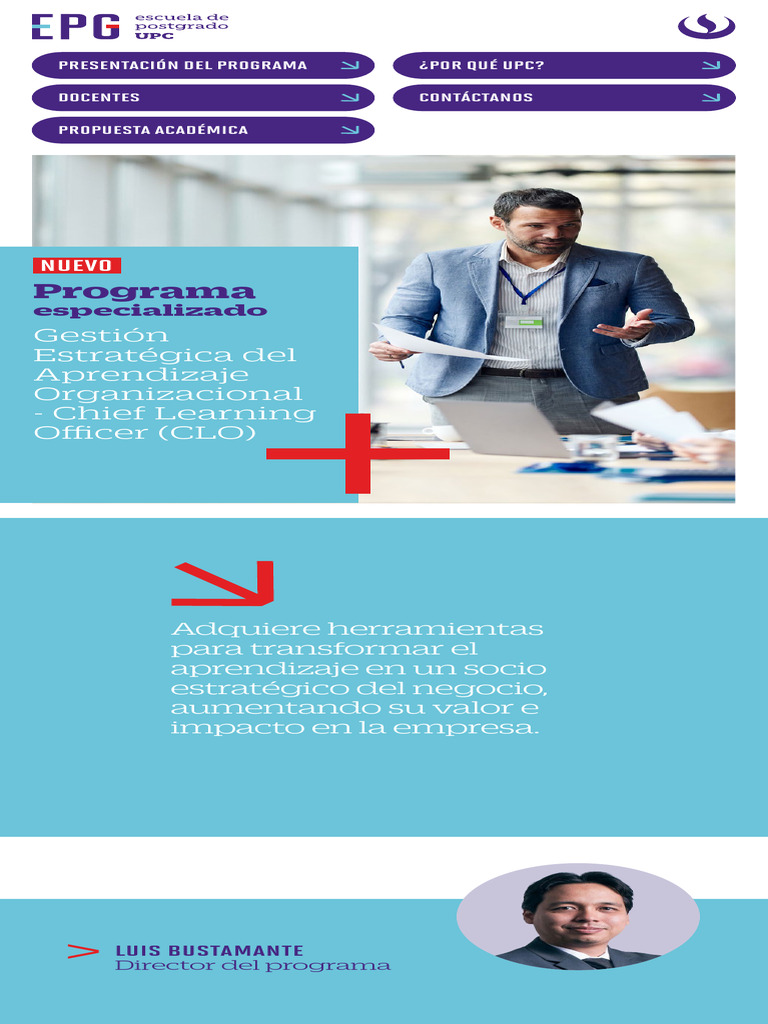 Brochure PE Gestión Estratégica Del Aprendizaje Organizacional Chief Learning Officer (CLO ...