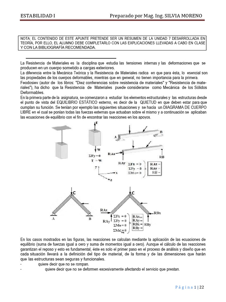 Teoria Esfuerzo Normal - 2023 Mag. Ing. Moreno | PDF | Deformación ...
