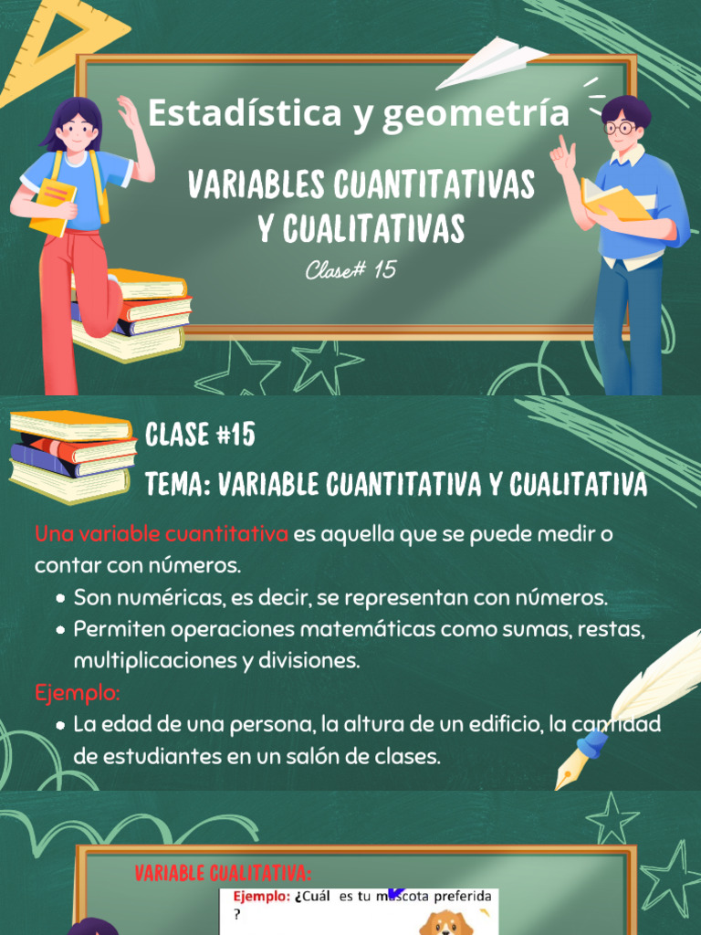 Clase 15 Estadistica y Geometria Variables Cualitativas y Cuantitativa | PDF