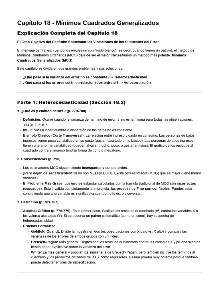 Mínimos Cuadrados Generalizados: Soluciones a Errores | PDF | Mínimos ...