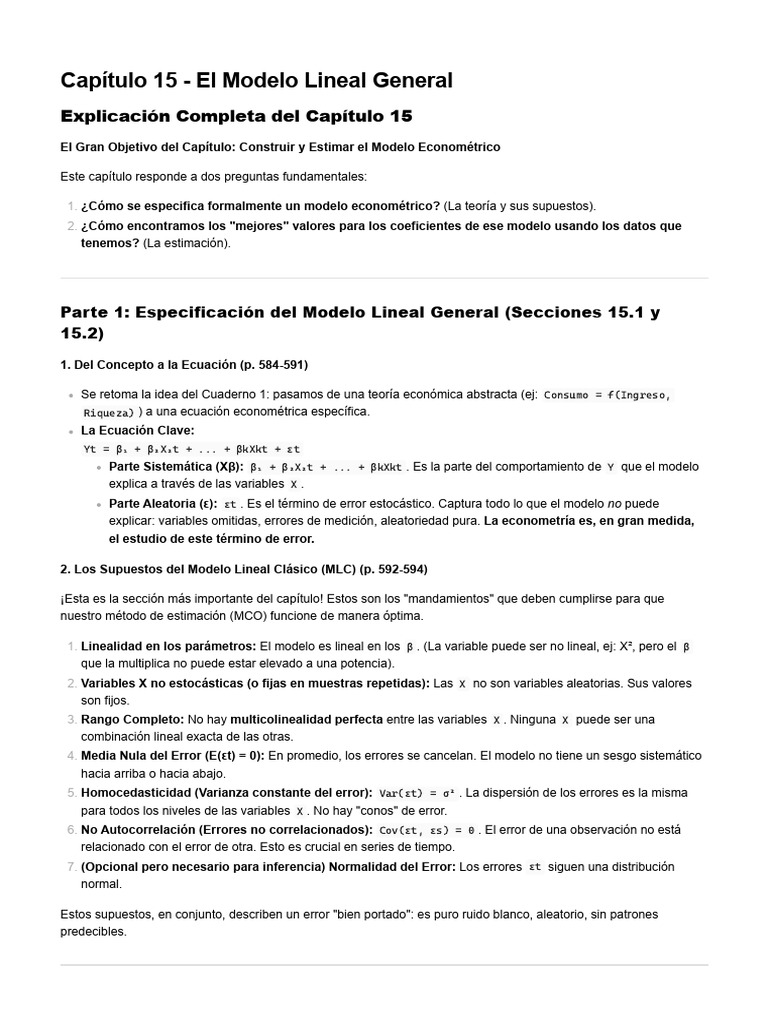 Capítulo 15 - El Modelo Lineal General | PDF | Mínimos cuadrados ...