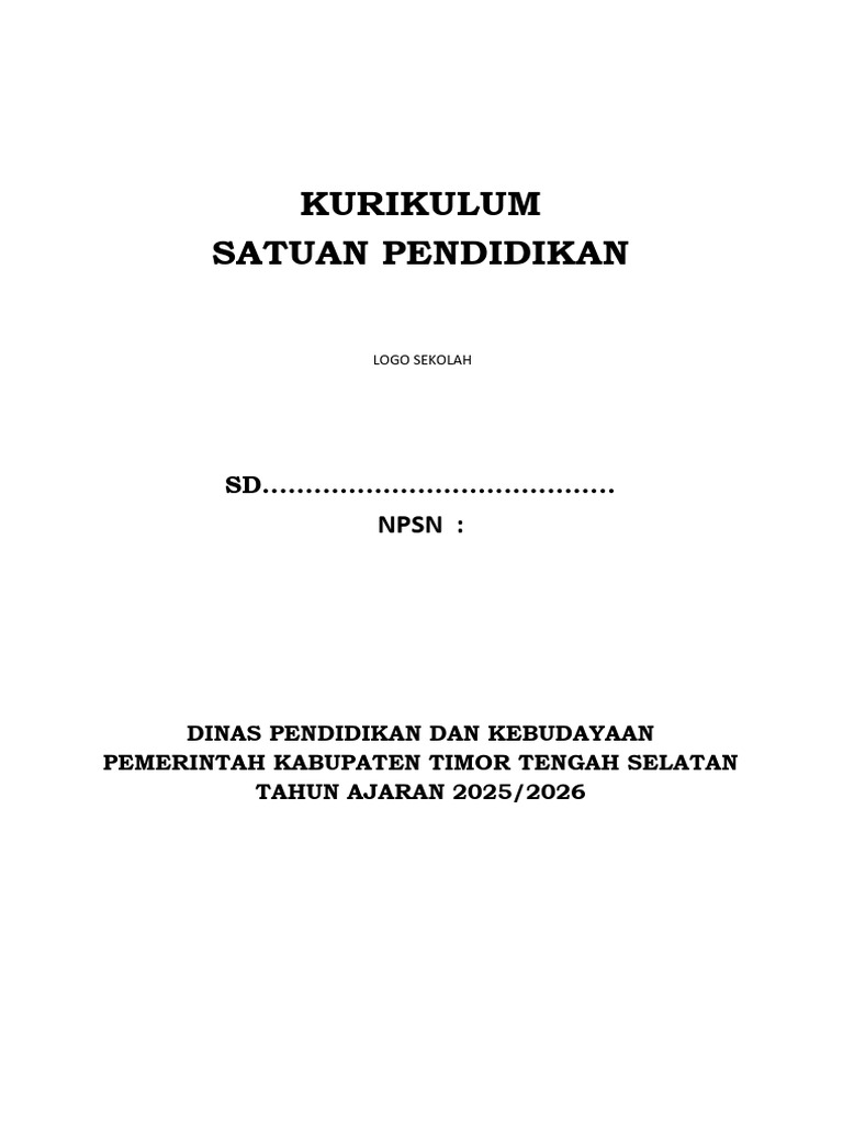 Contoh KSP SD 2025 | PDF