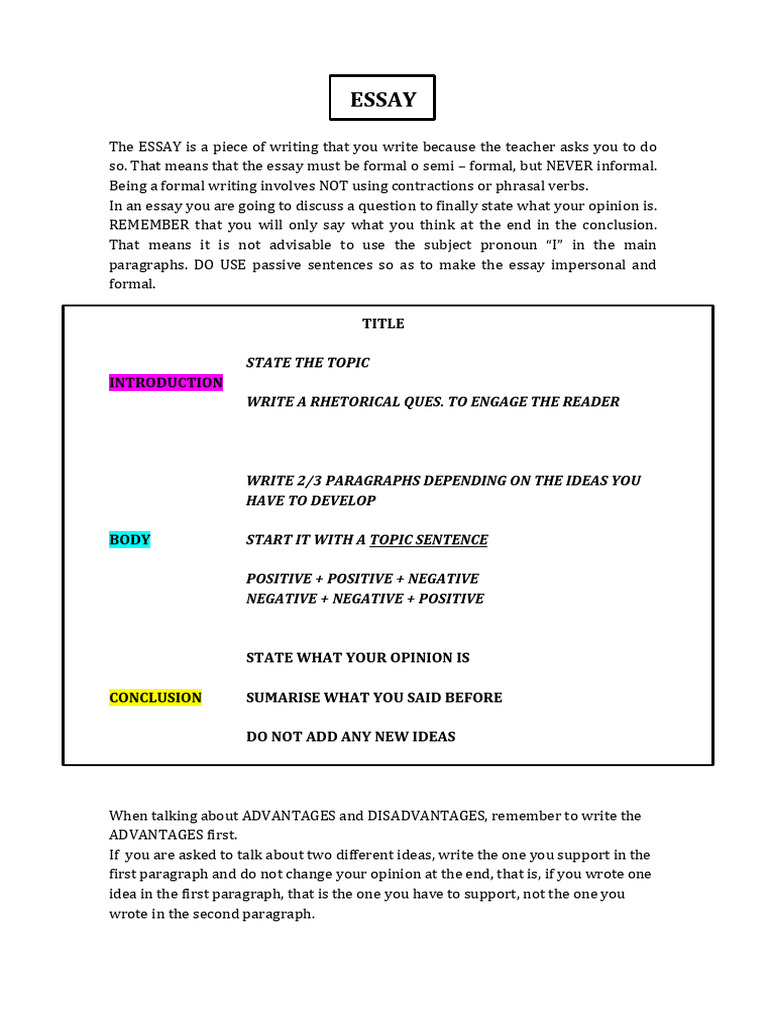 How to Write a Formal Essay | PDF