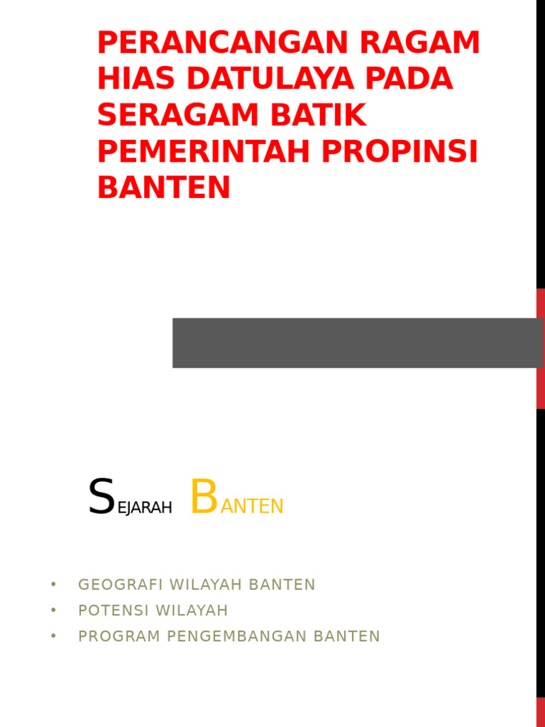 Perancangan Ragam Hias Datulaya Pada Batik Banten | PDF
