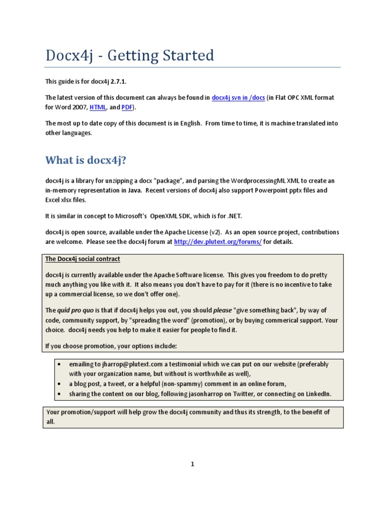 Docx4j - Getting Started | PDF | X Path | Portable Document Format