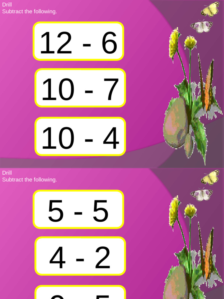 Mental Subtraction Drills and Activities | PDF