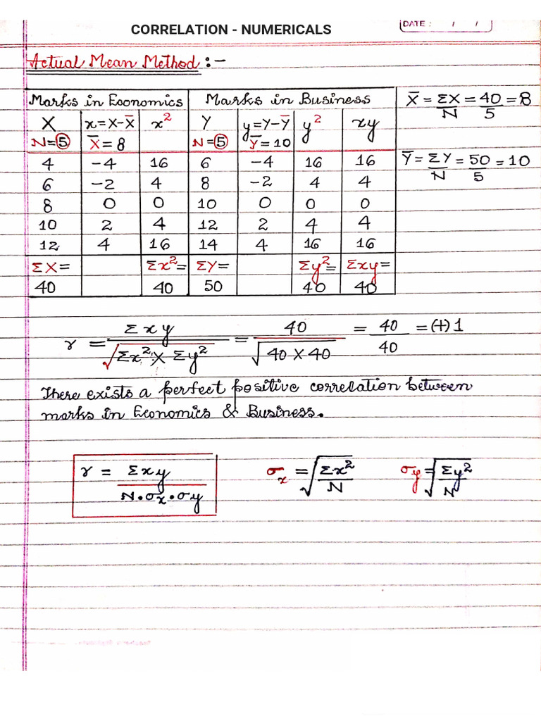 Correlation Numericals | PDF