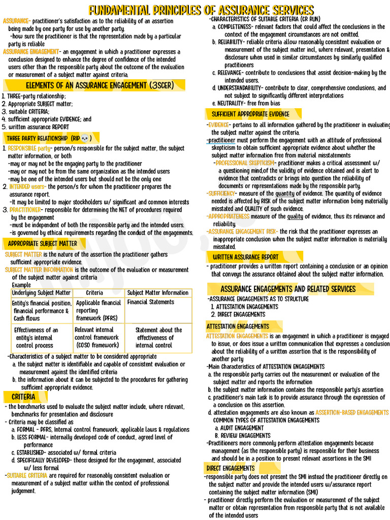 Fundamental Principles of Assurance Engagements | PDF