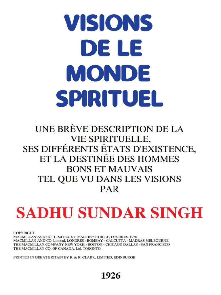 Sadhu Sundar Singh FR Visions de Le Mond | PDF