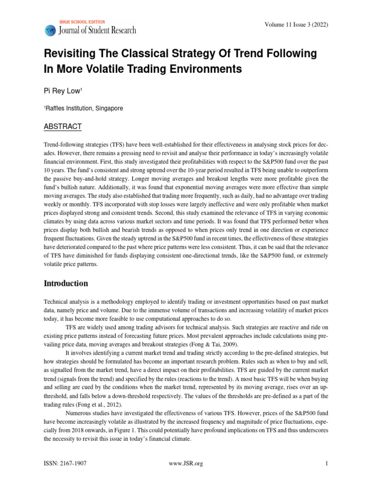 Trend Following in Volatile Markets | PDF | Moving Average | Technical Analysis