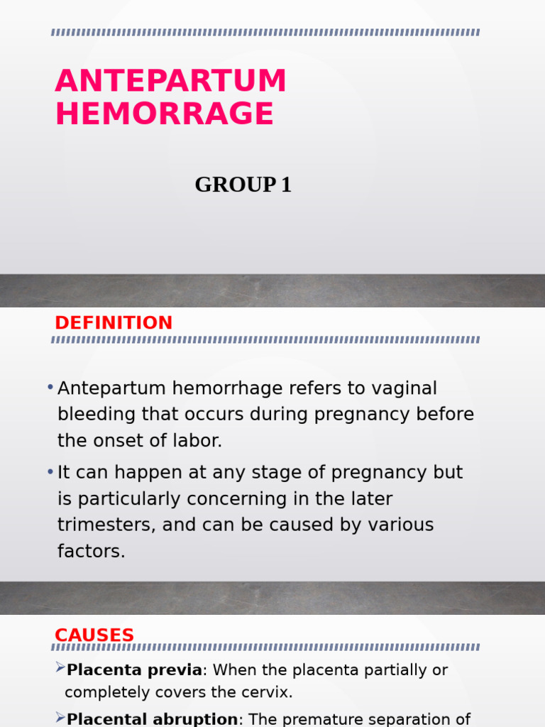 Antepartum Hemorrage | PDF | Childbirth | Preterm Birth