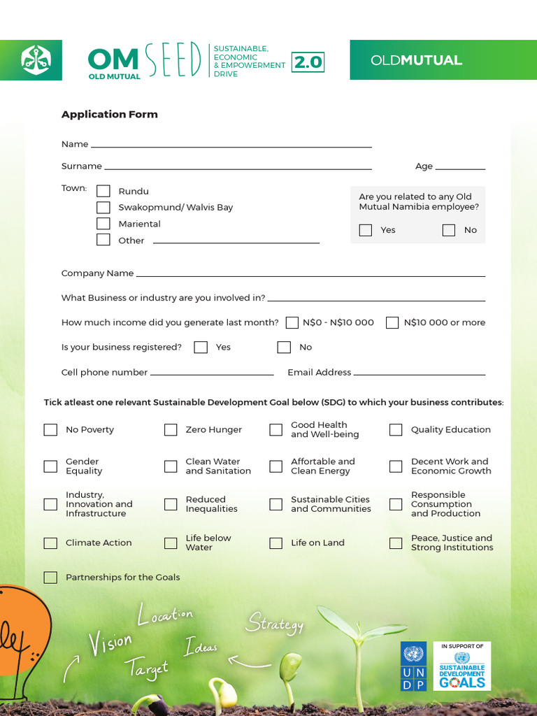 OMSeed Application Form | PDF | Economies | Economic Development