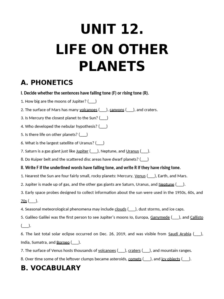 Unit 12. Life On Other Planets | PDF | Planets | Extraterrestrial Life