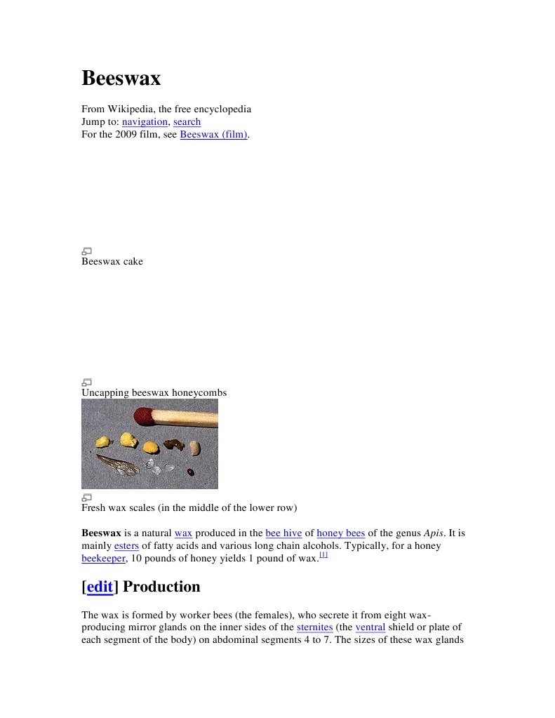 Beeswax Production Pdf Pollinator Hymenoptera Domesticated Animals