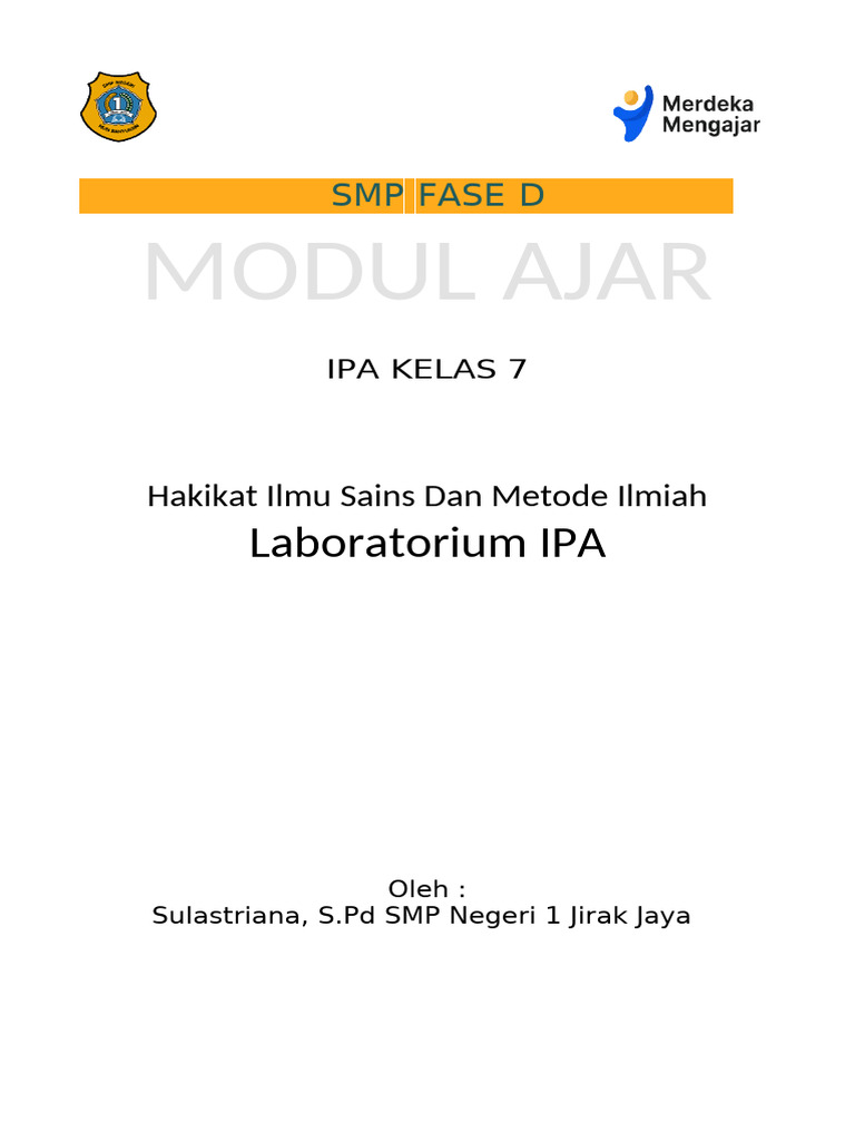 Modul IPA Kelas 7: Laboratorium dan Sains | PDF