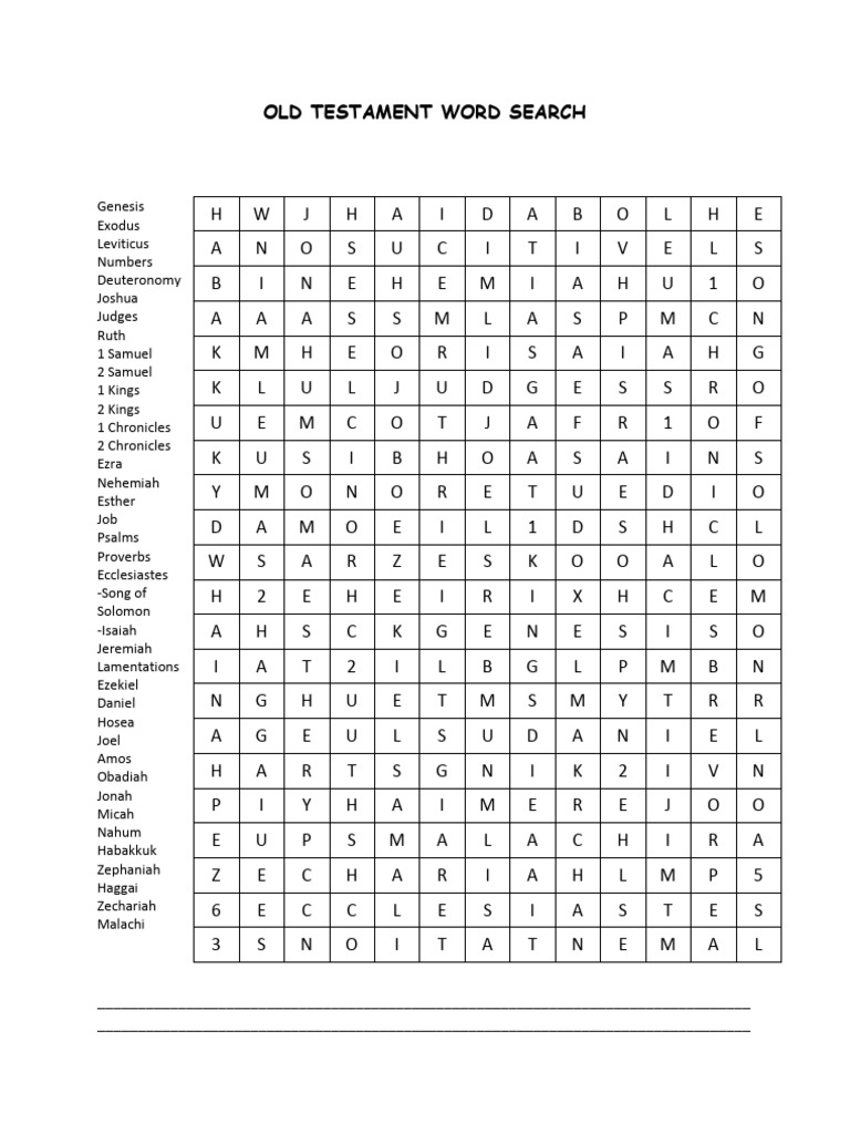 Old Testament Word Search Answer Key | PDF | Hebrew Bible | Religious ...