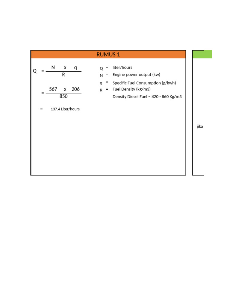 Rumus Fuel Engine Cummin QSK23 | PDF