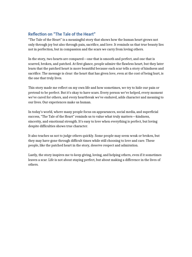 Reflection Tale of The Heart | PDF