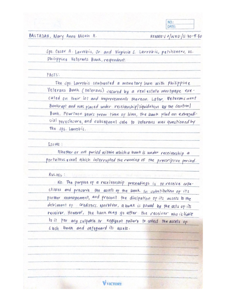 Philippine Veterans Bank, Respondent | PDF