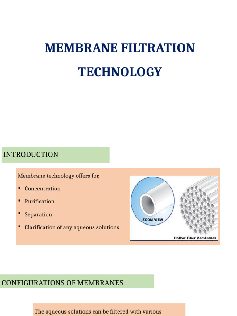 Membrane Filtration Technology Overview | PDF | Membrane | Membrane ...