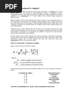 Cronbach Alpha Calculation Table | PDF