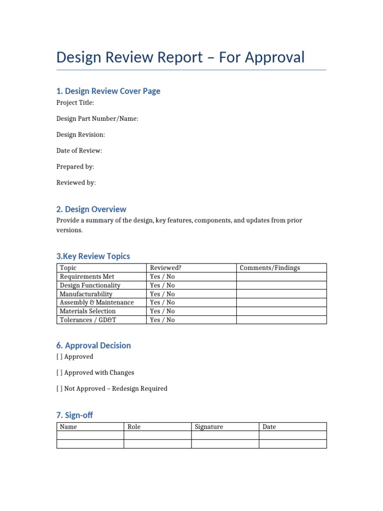 Design Review Report Approval | PDF