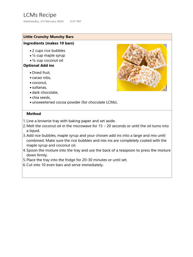 LCMs Recipe | PDF