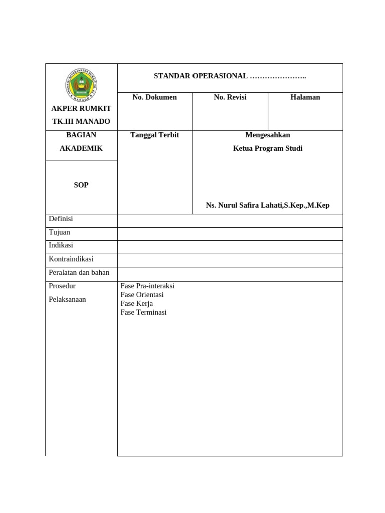 SOP Akademik AKPER RUMKIT Manado | PDF