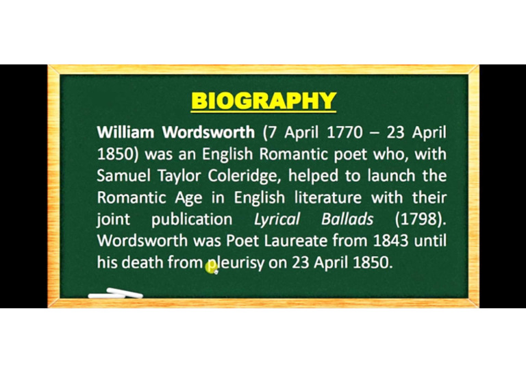 William Wordsworth Bio | PDF