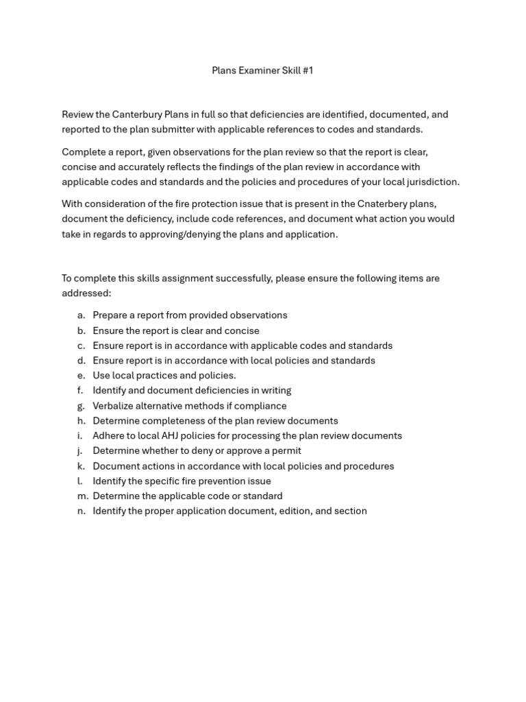 Plans Examiner Skill #1 | PDF