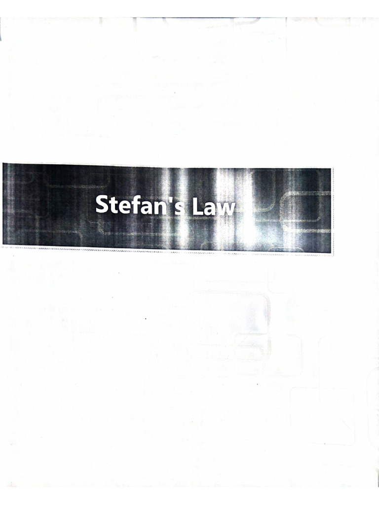 Stefan Law Experiment 06 | PDF