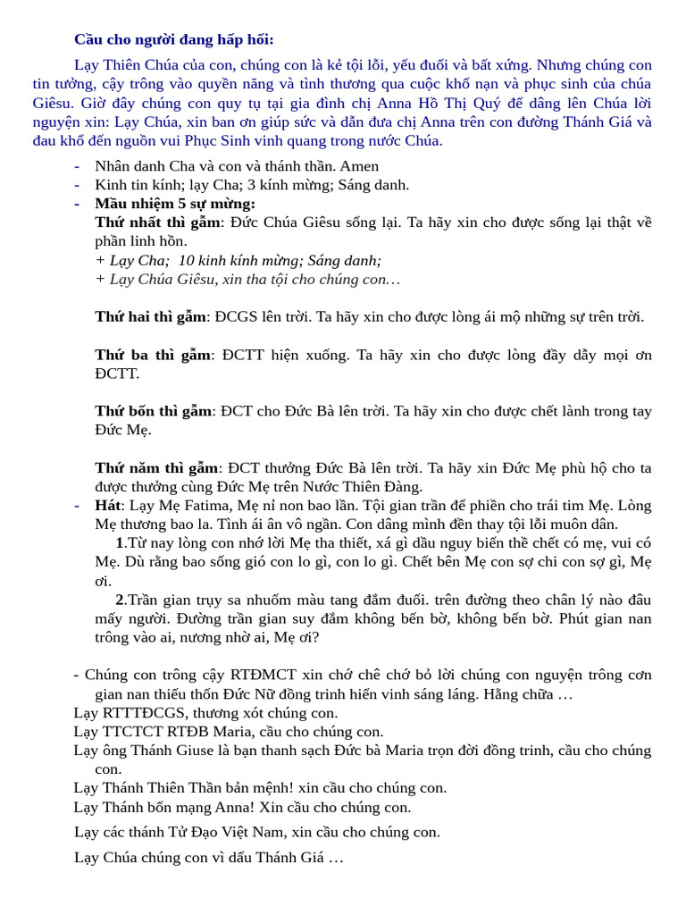 Loi Cau Xin Cho Nguoi Đang Hap Hoi | PDF