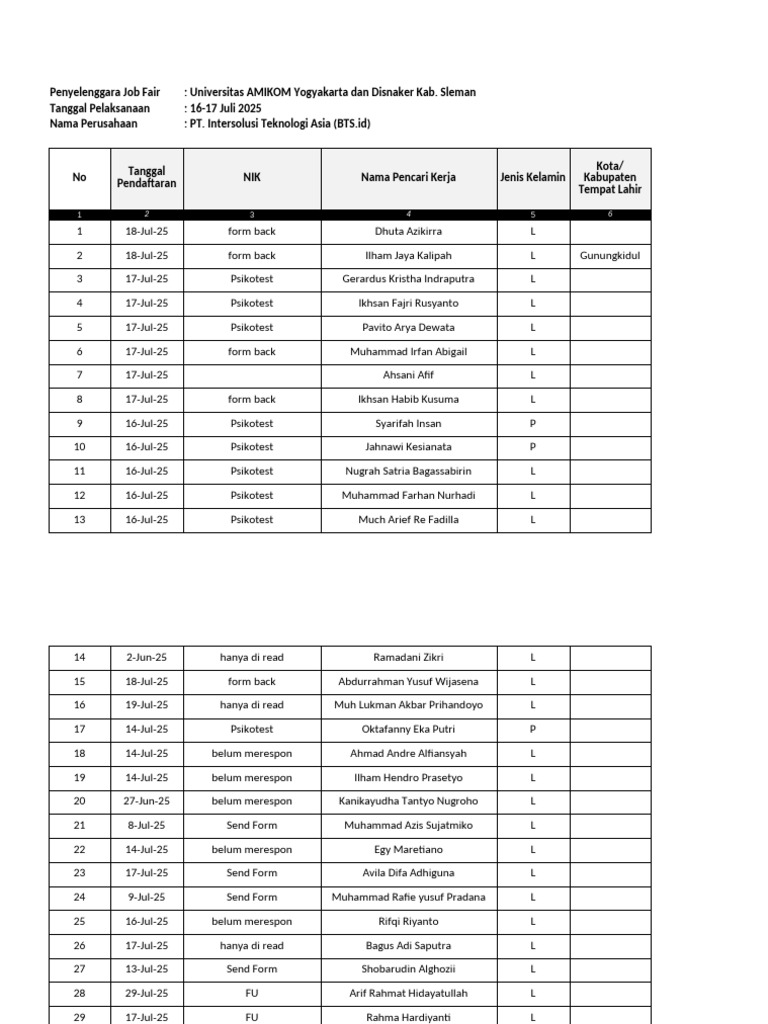 Blanko Data Jobfair 2025 | PDF