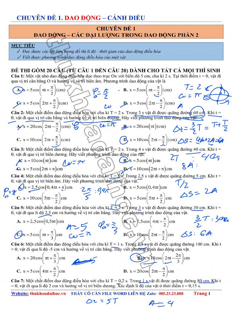 Cac Dai Luong Trong Dao Dong Dieu Hoa Phan 2-1-4 | PDF