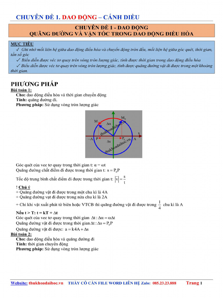 Quang Duong Va Van Toc Trong Dao Dong Dieu Hoa-1-9 | PDF