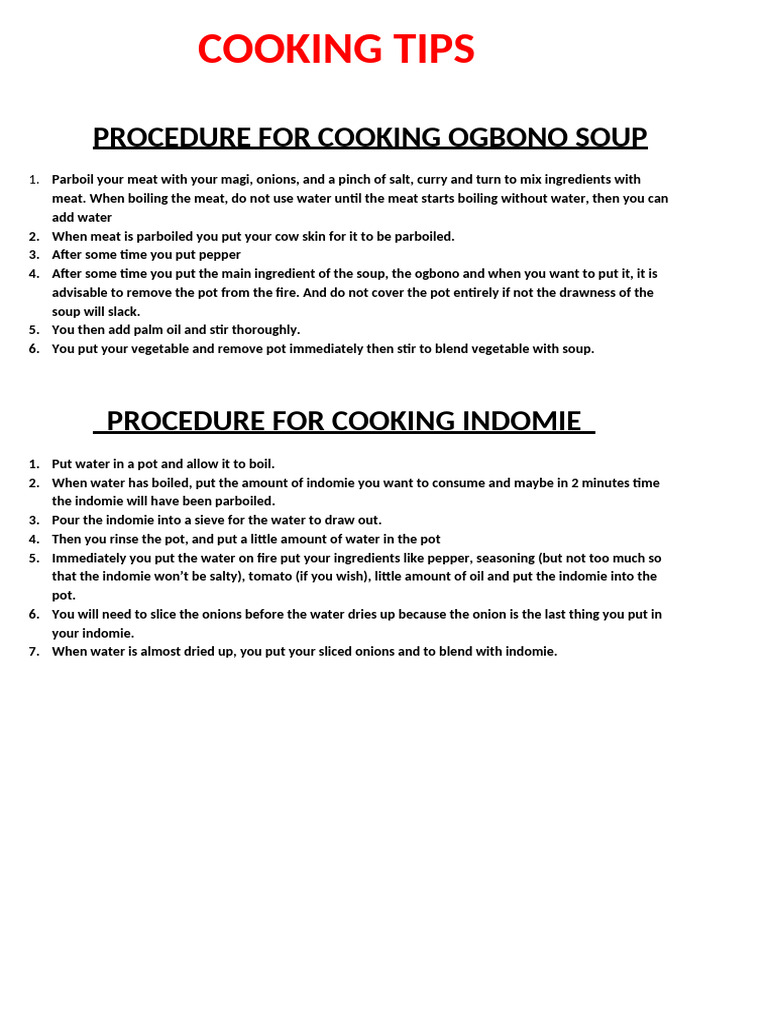 Cooking Tips - 031646 | PDF
