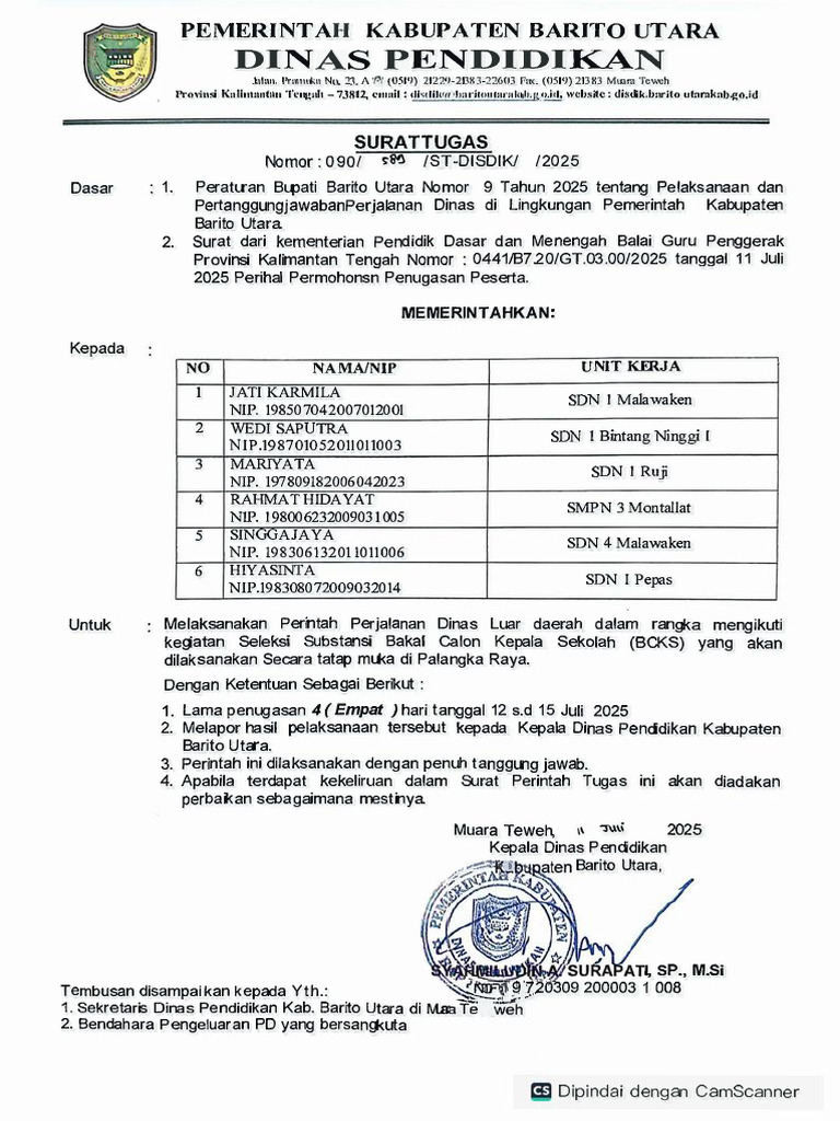 Surat Tugas CKS | PDF