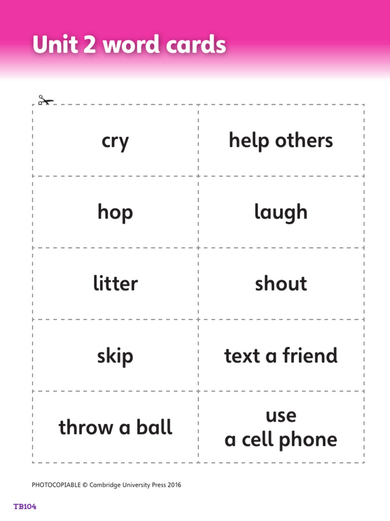 Unit 2 Word Cards | PDF